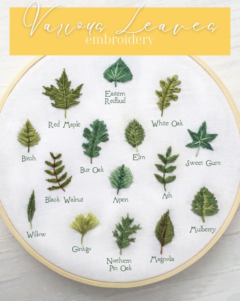 19 Cool Leaf Embroidery Patterns - meshthread.com