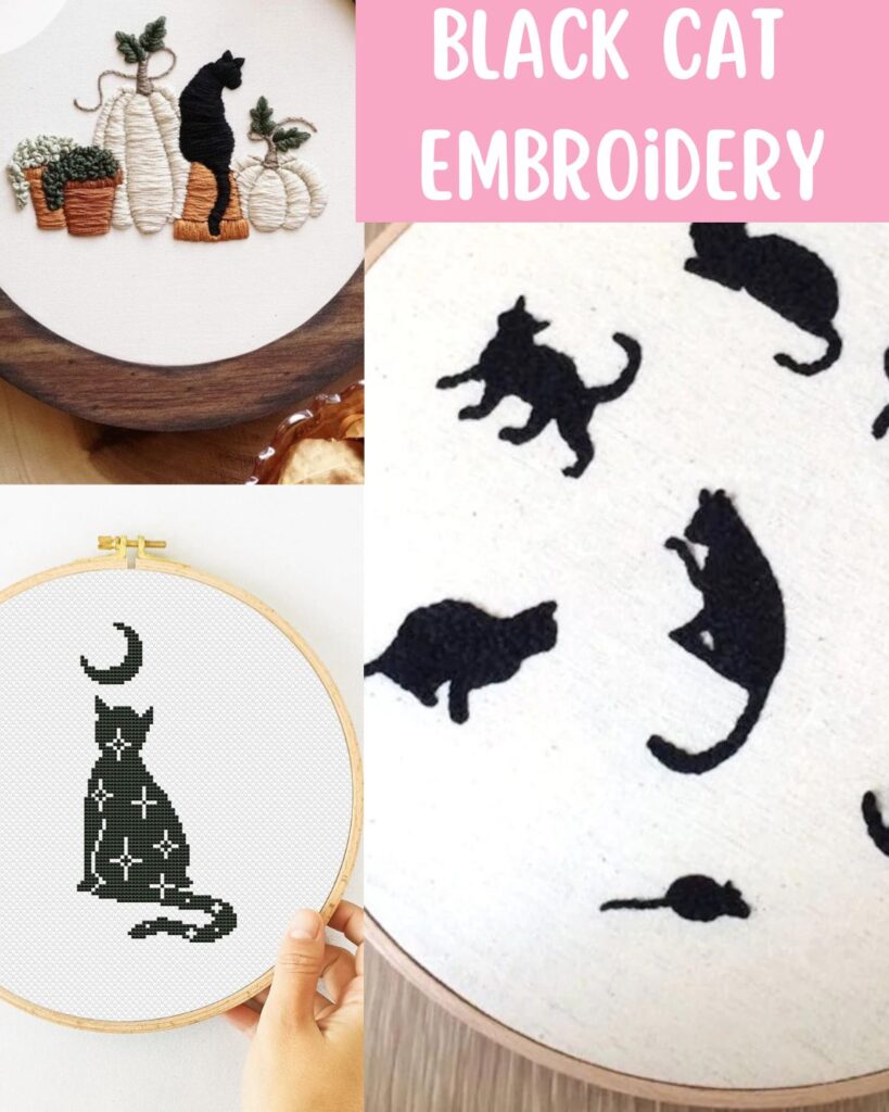 27 Cat Embroidery Patterns For Feline Friends - meshthread.com