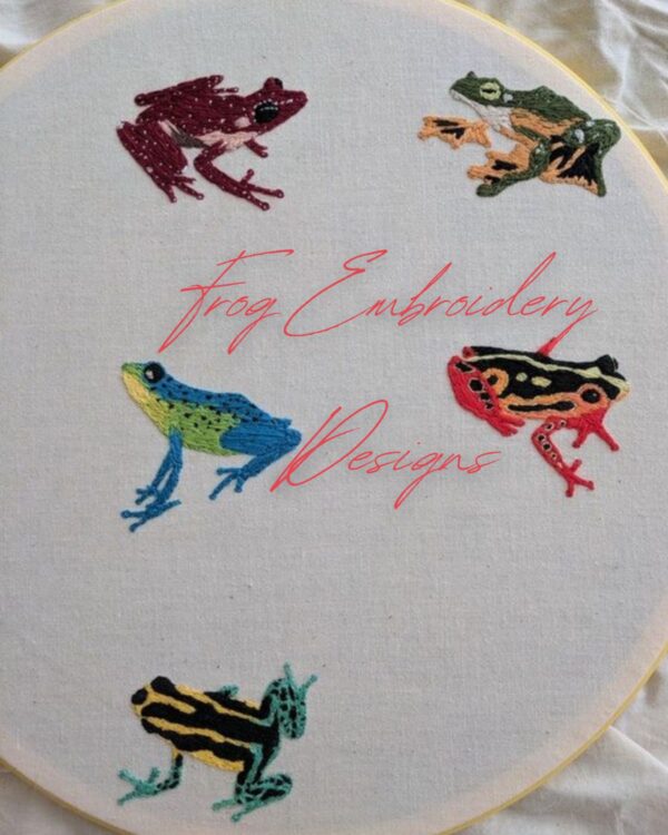25 Fantastic Frog Embroidery Patterns - meshthread.com