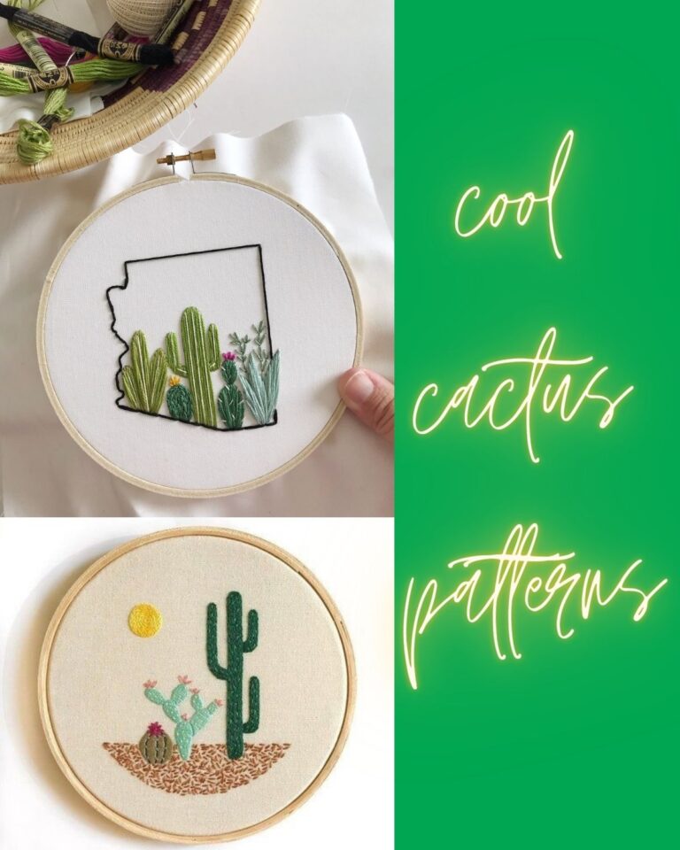 17 Super Cute Cactus Embroidery Patterns - meshthread.com